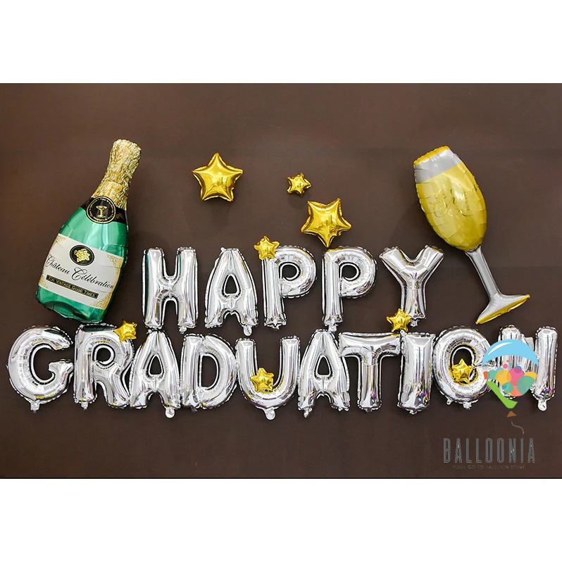 Jual SET Foil Balloon Simple Graduation / Dekorasi Balon Wisuda ...
