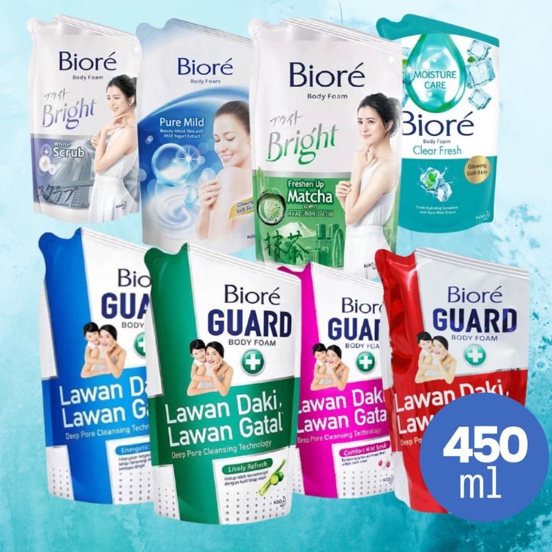 Jual Biore Bright Body Foam 450ml (Sabun Mandi Cair Isi Ulang) | Shopee Indonesia