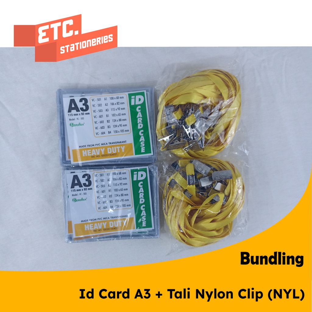 Jual Paket Bundling Id Card A3 + Tali Nylon Clip (NYL) | Shopee Indonesia