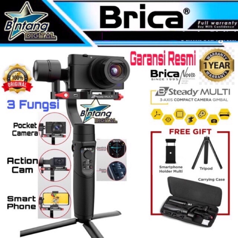 Jual Brica B-Steady Multi Gimbal Stabilizer 3 Fungsi | Shopee Indonesia