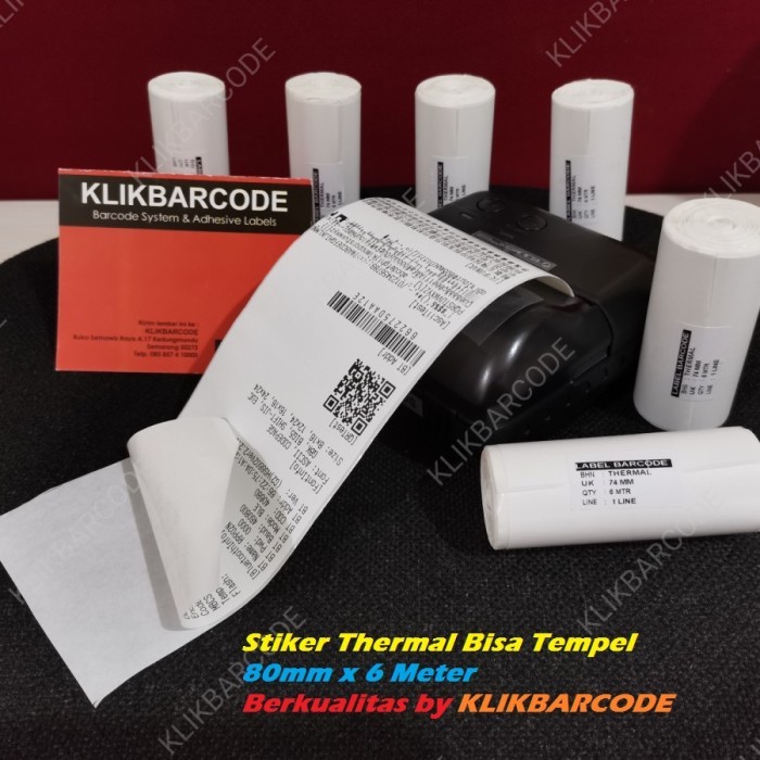 Jual PROMO KERTAS THERMAL STIKER / LABEL 80mm X 6Meter -LABEL ...