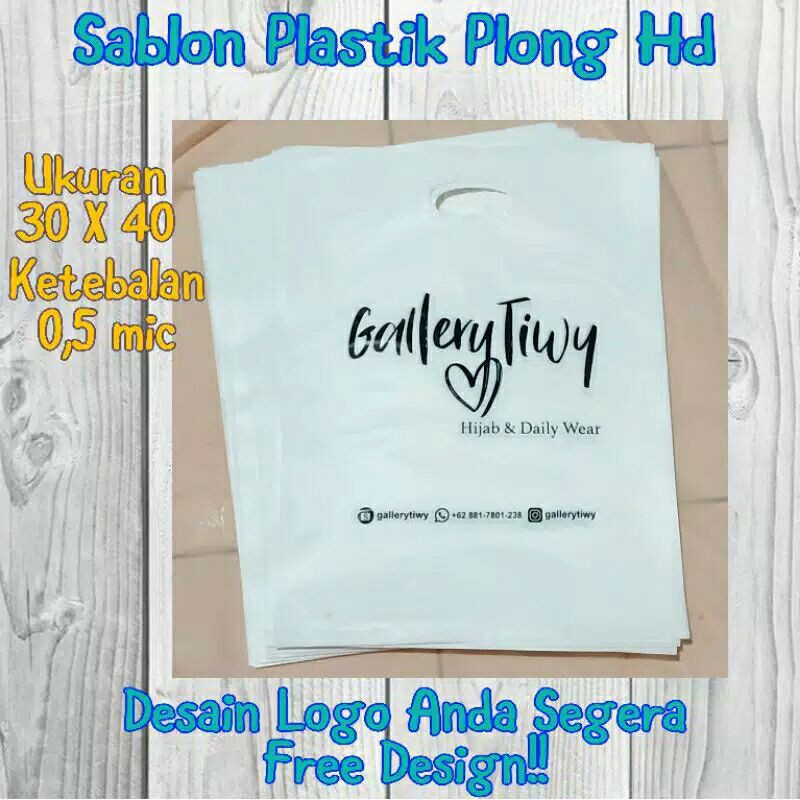 Jual Sablon Plastik uk 30 x 40 FREE DESIGN | Shopee Indonesia