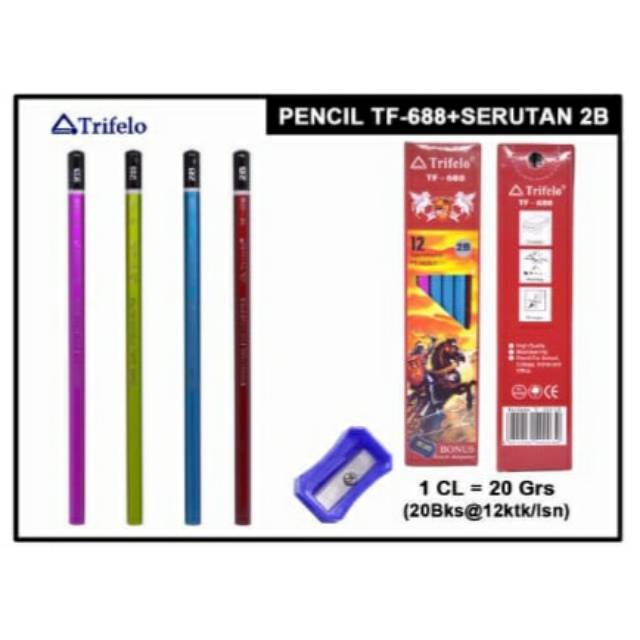 Jual Pensil 2B Trifelo TF 688 Metalik Warna/i/ TF 988 Fluorescent/ TF ...