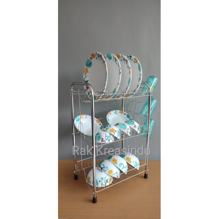 Jual RAK PIRING MURAH MINIMALIS, RAK DAPUR, 3 SUSUN | Shopee Indonesia