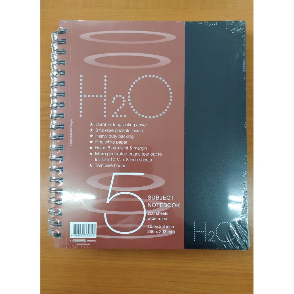 Jual GRANDLUXE MONOLOGUE H2O QUARTO 5 SUBJECT TWIN WIRE NOTEBOOK ...