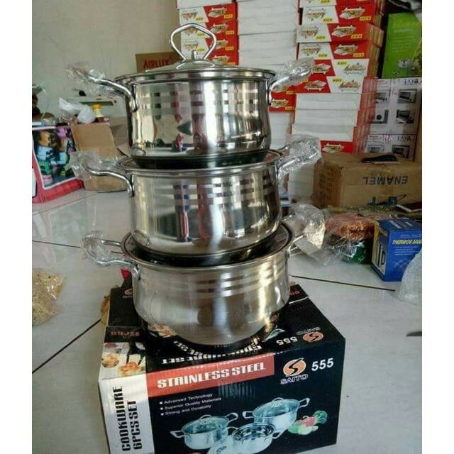 Jual Panci set 6 pcs 555 cookware set | Shopee Indonesia