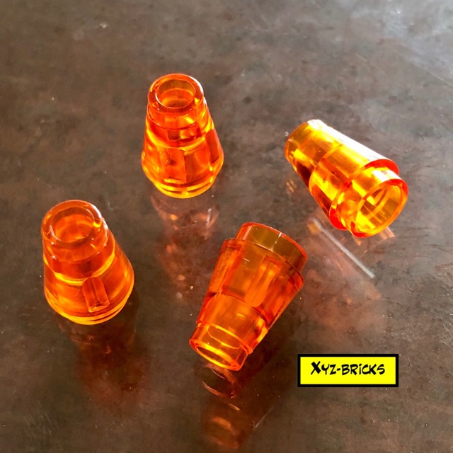 Jual LEGO PARTS 4567338 - Nose Cone Small 1x1 Transparent Bright Orange ...