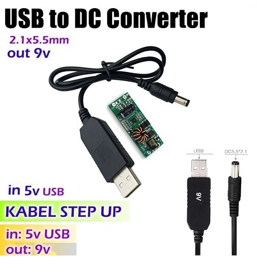 Jual Step Up USB Cable Boost Line 5V To 9v Converter Adapter Power ...