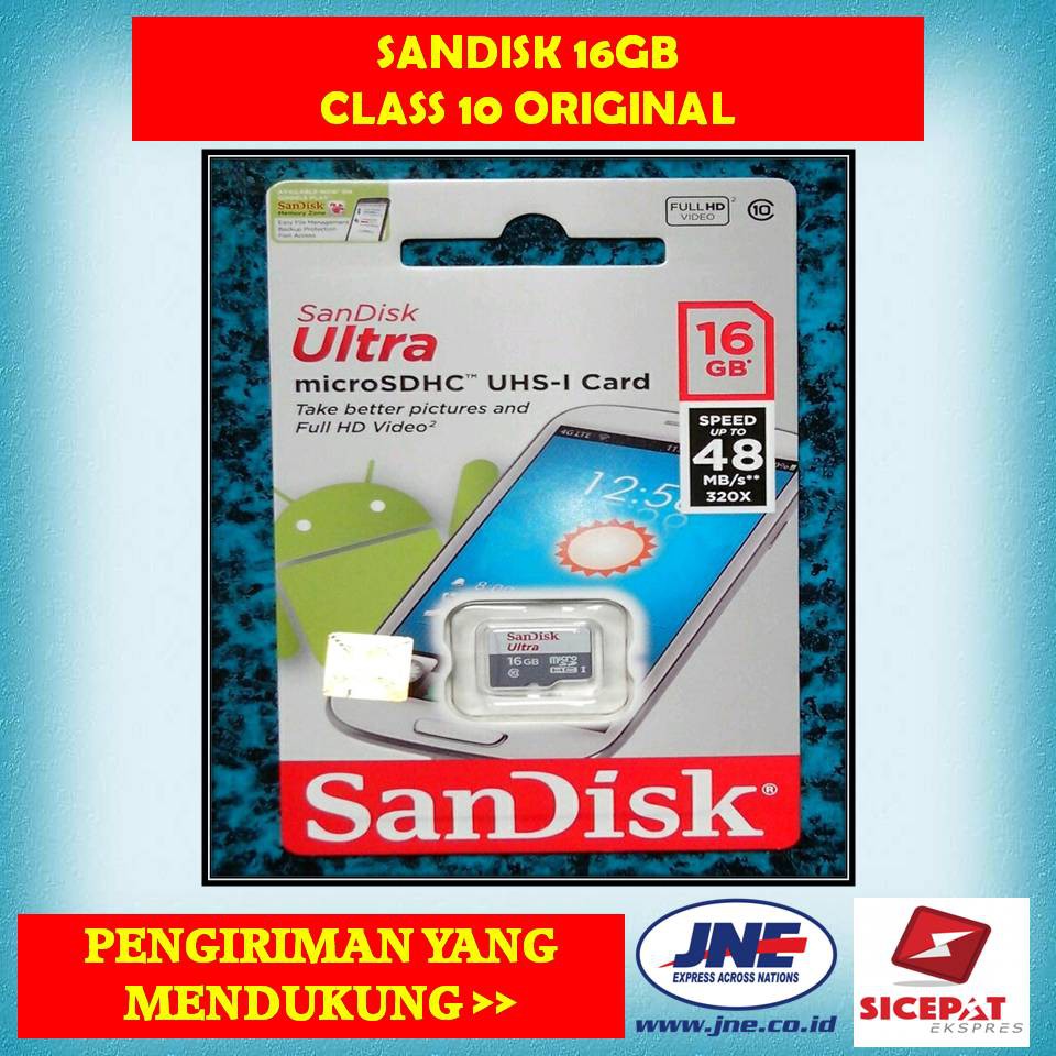 Jual Micro SD Card Ultra Memory Card MMC 16GB 16 GB Class 10 ORIGINAL ...