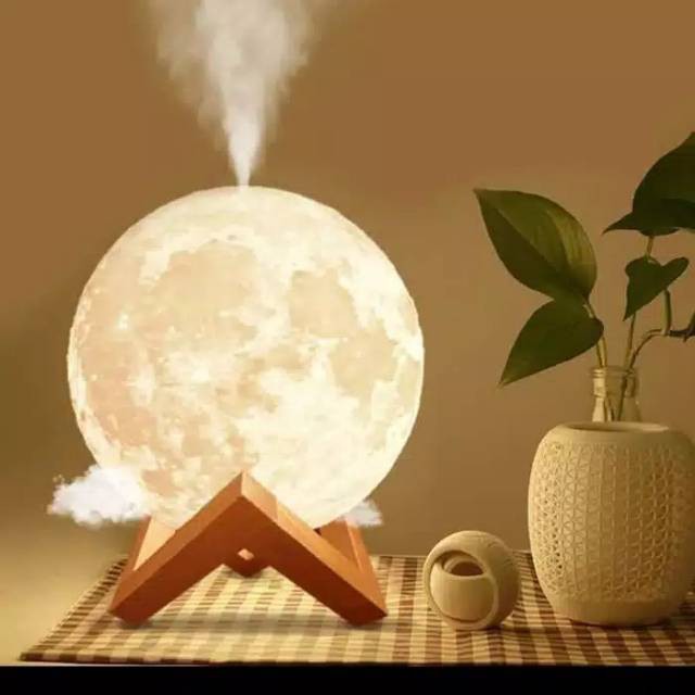 Jual Humidifier Diffuser 3D Moon Night Light Pelembab udara LED Tidur ...