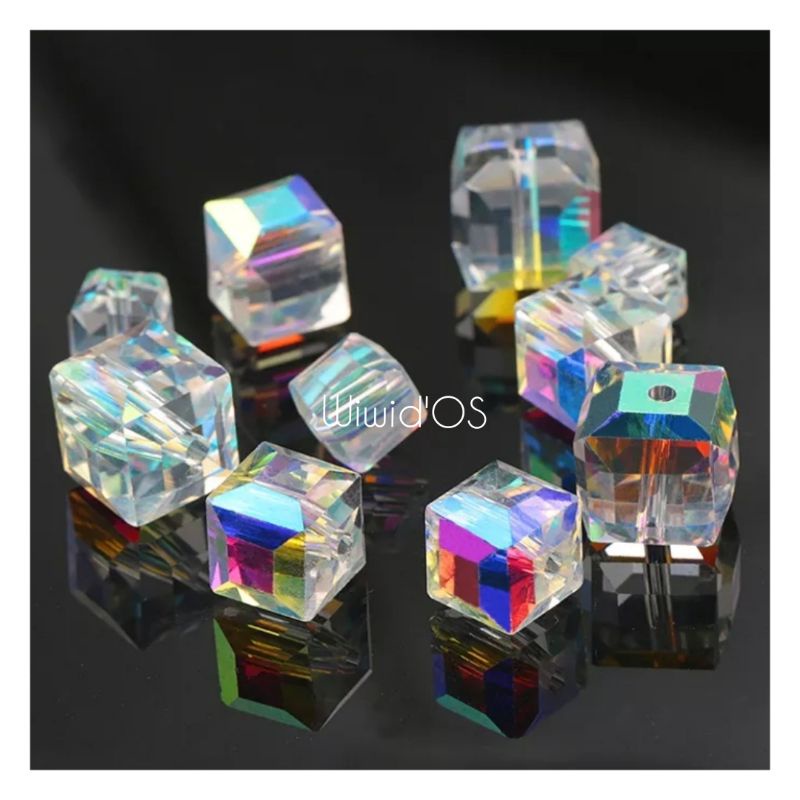 Jual (10 biji) MANIK KRISTAL CEKO KUBUS 10 mm | Shopee Indonesia