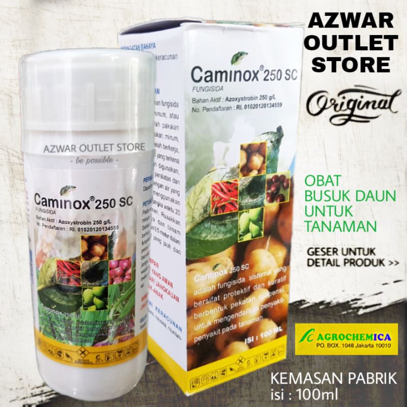 Jual Fungisida sistemik caminox 250SC 100ml | Azoxystrobin obat busuk ...