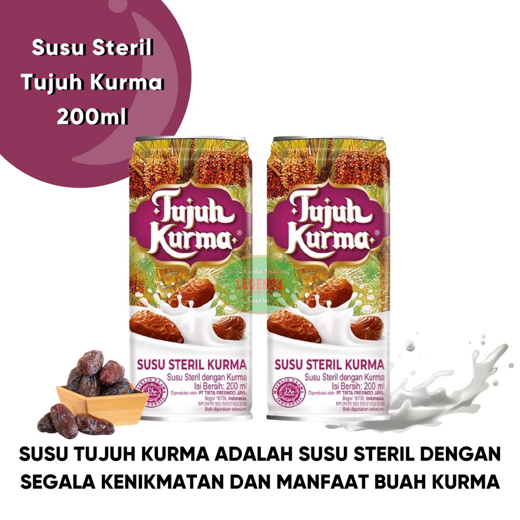 Jual Susu Steril Tujuh Kurma 189ml harga satuan susu segar termurah ...