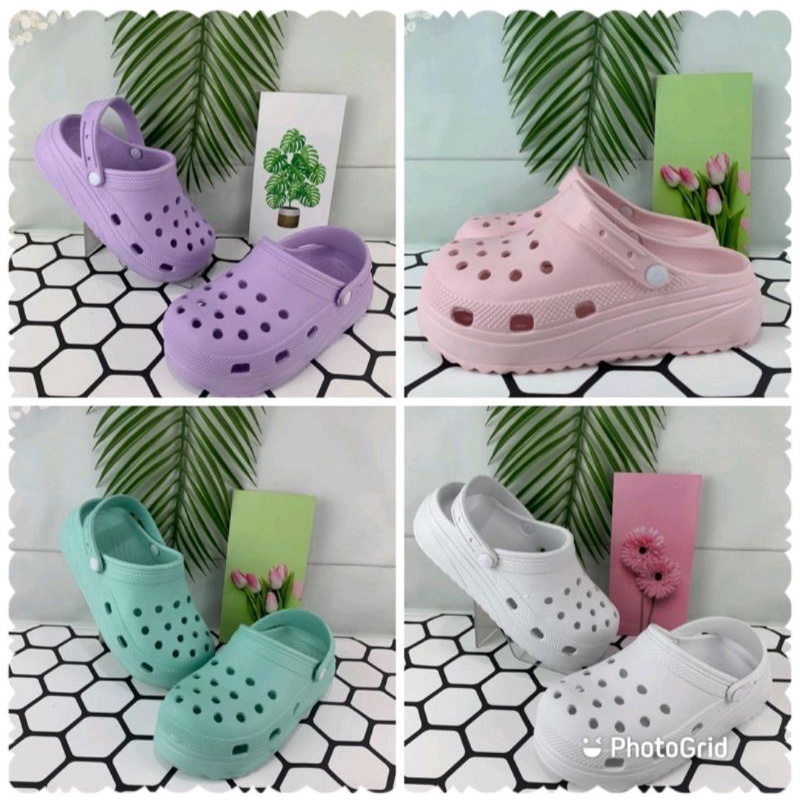 Jual Sepatu Sendal Baim Wedges Platform, Sandal Kodok Classic Bae Clog ...