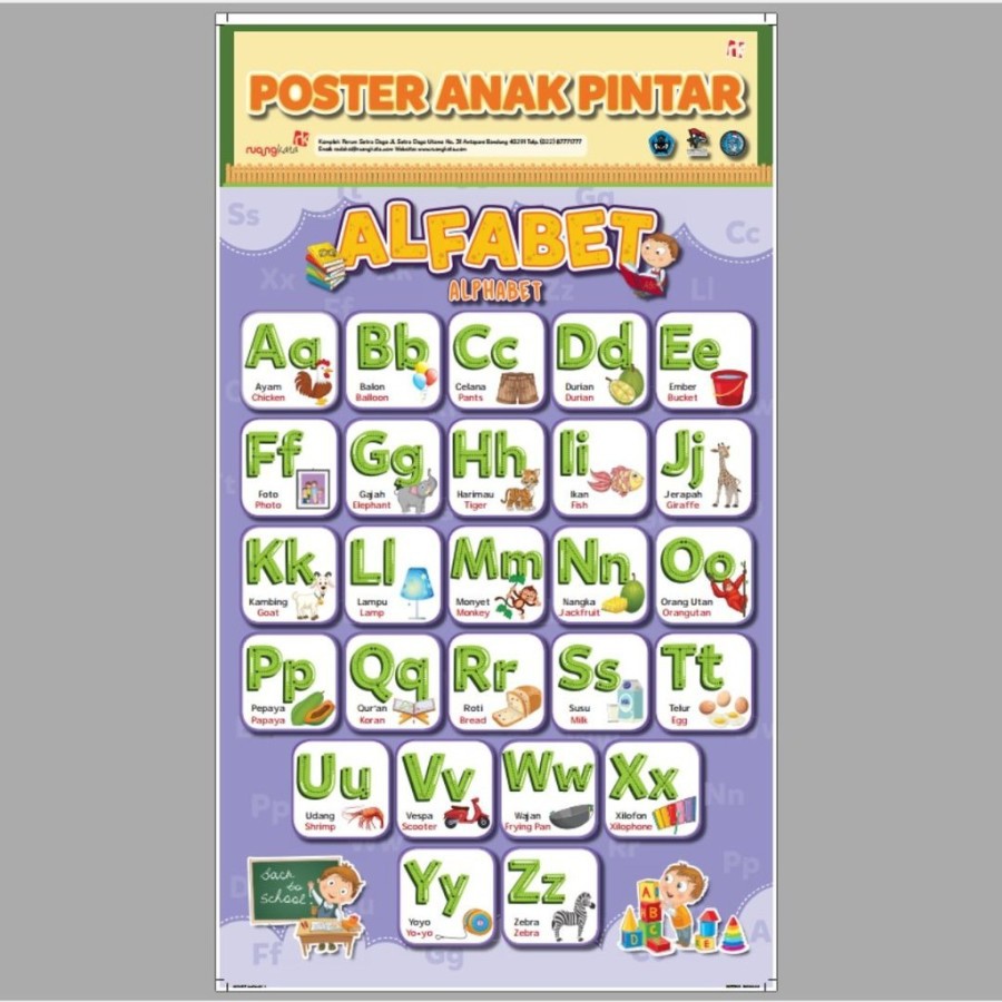 Jual Poster Huruf Alfabet Pendidikan Anak TK Paud SD - Redaksi Ruang ...