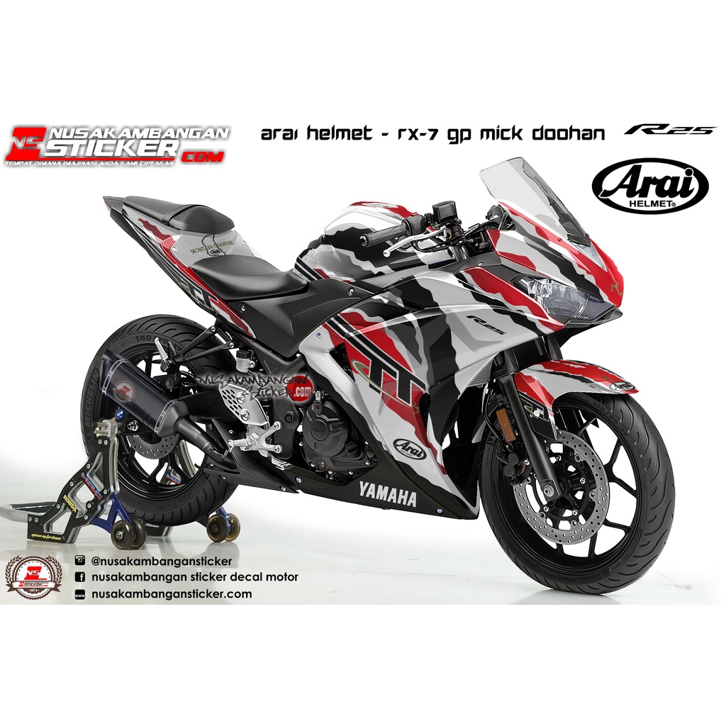 Jual Stiker R25 ARAI MERAH PUTIH | Shopee Indonesia
