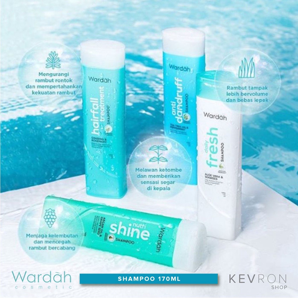 Jual Wardah Hair Shampoo 170ml (Anti Dandruff/Hairfall Treatment/Daily ...