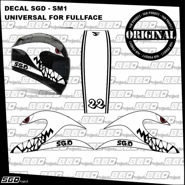 Jual Stiker Decal Helm Motif Scared Monster SGD Universal | Shopee ...