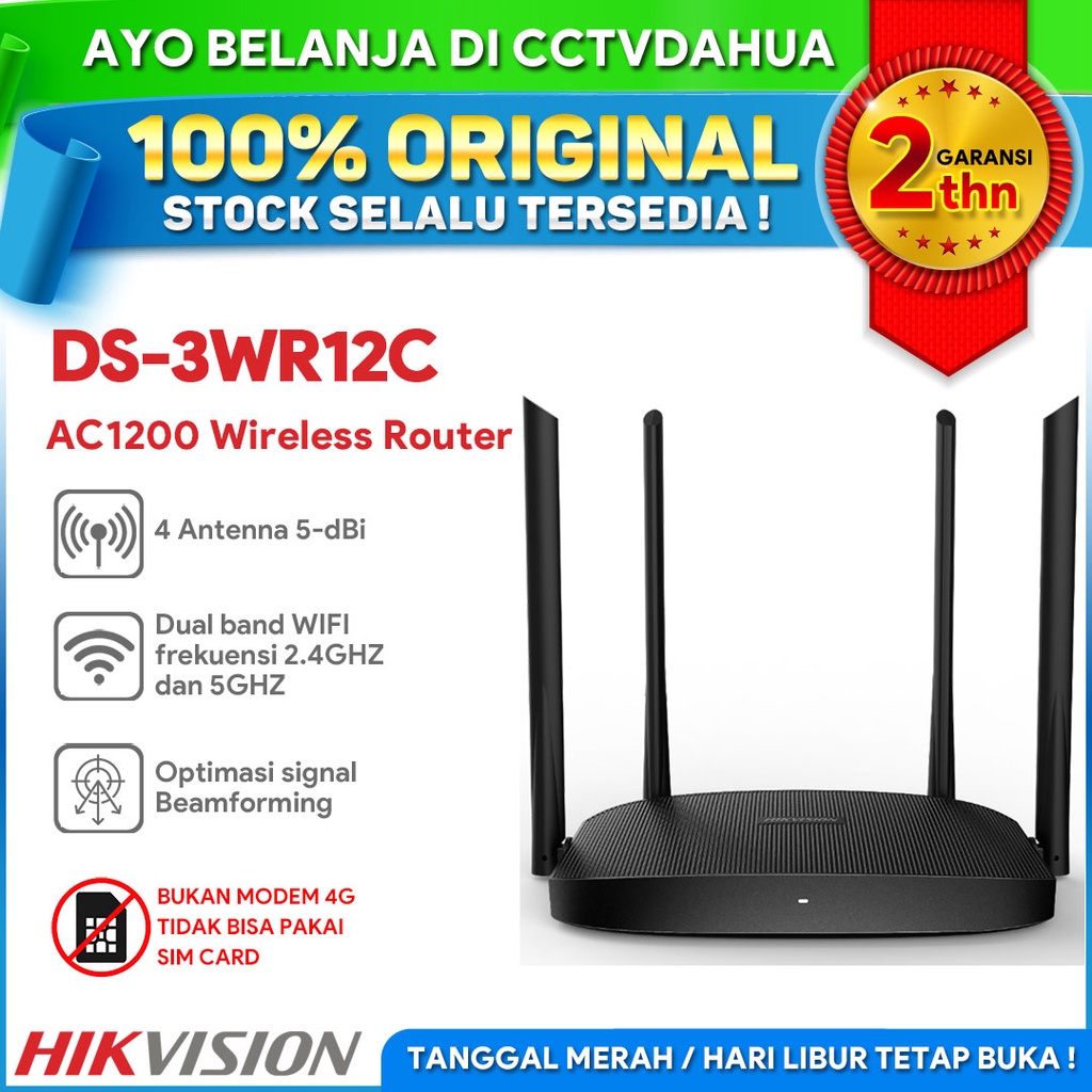 Jual HIKVISION DS-3WR12C DUAL-BAND WIRELESS ROUTER WIFI5 | Shopee Indonesia