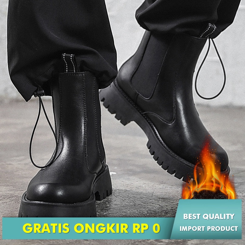 Jual Sepatu Boot pria New Martin Kasual Mode Tinggi Top Cerobong Ngin ...