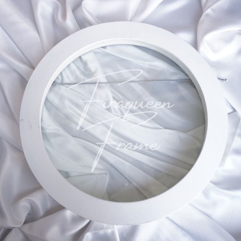 Jual pigura bulat putih natural d30, d35, d40, frame bulat, pigora ...