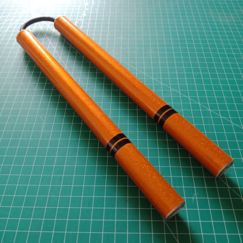 Jual nunchaku aluminium tali orange gliter freestyle | Shopee Indonesia