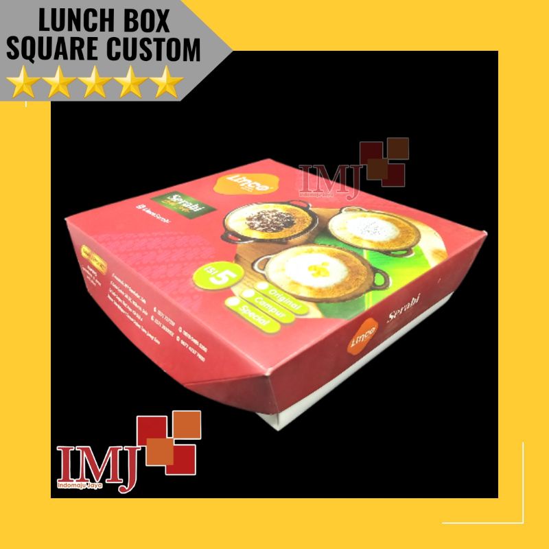 Jual PAPER LUNCH BOX SQUARE CUSTOM BOX SERABI CUSTOM BOX KUE CUSTOM ...