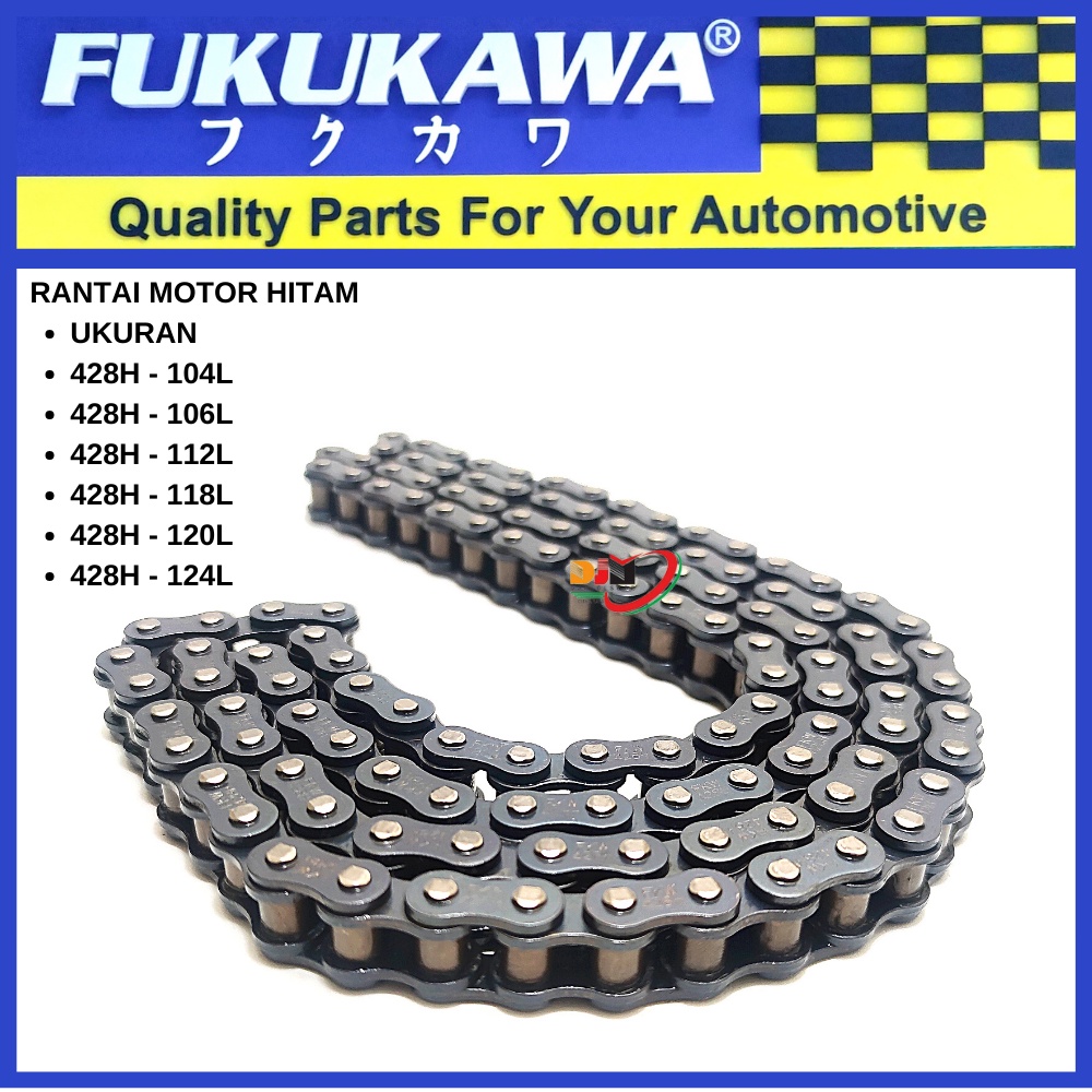 Jual RANTAI MOTOR FUKUKAWA UKURAN 428H 98 -124 Black | Shopee Indonesia