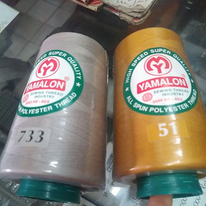 Jual benang jahit yamalon 40/2, 5000 yards banyak pilihan warna harga 1 ...