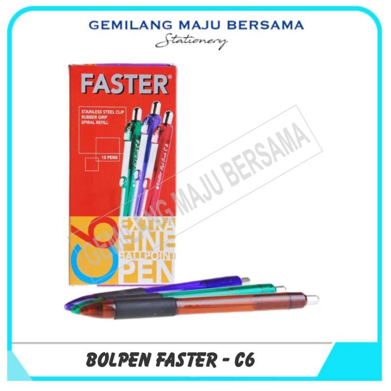 Jual Bolpen / Bolpoin / Pen Faster C6 (Harga Per Lsn = 12 buah ...