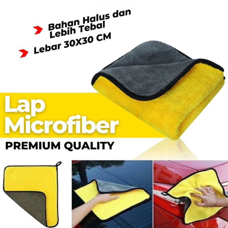 Jual KAIN LAP MICROFIBER 500GSM 30X30CM / KAIN LAP MOBIL MOTOR kain ...