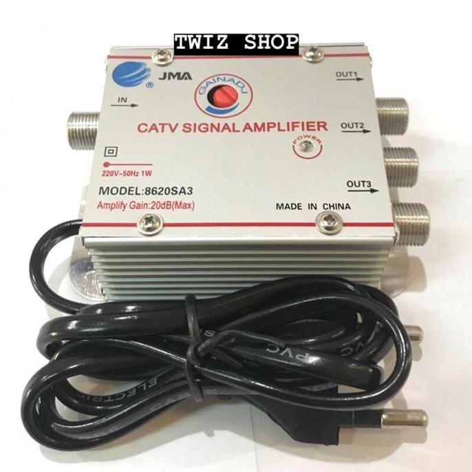 Jual Booster Antena TV CATV Signal Amplifier 3 Way | Shopee Indonesia