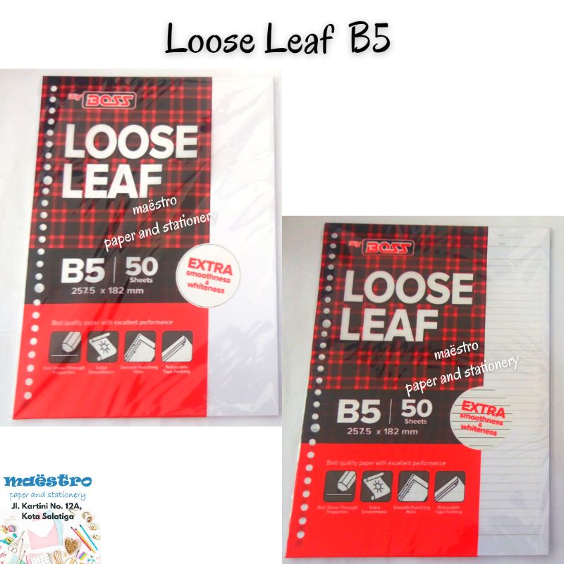 Jual Loose Leaf B5 Isi 50 Lembar / B5 Polos / B5 Garis / Murah | Shopee ...