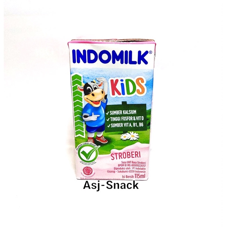 Jual Indomilk Kids UHT Rasa Stroberri 115 ml ( kemasan baru ) | Shopee ...
