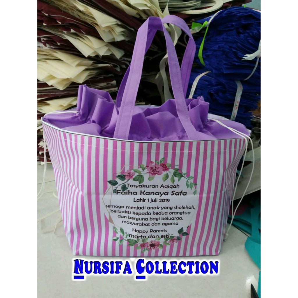 Jual Tas Berkat Hajatan Serut Full Banner Depan Belakang Tas Undangan ...