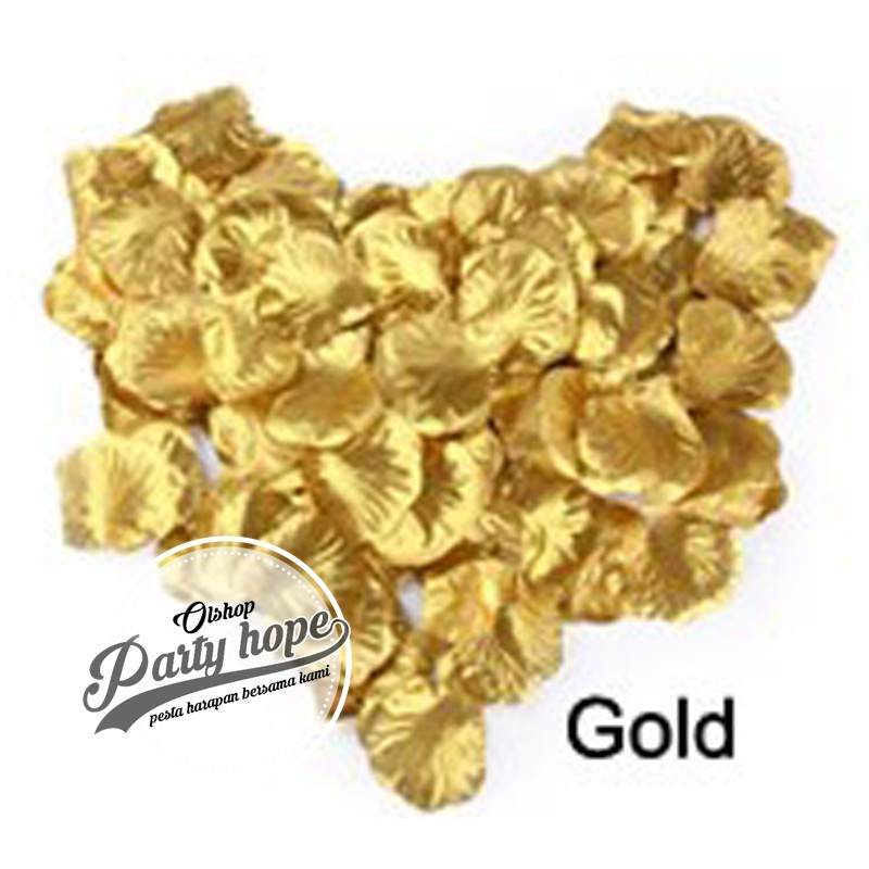 Jual rose petal gold / kelopak bunga mawar gold / kelopak bunga kain ...