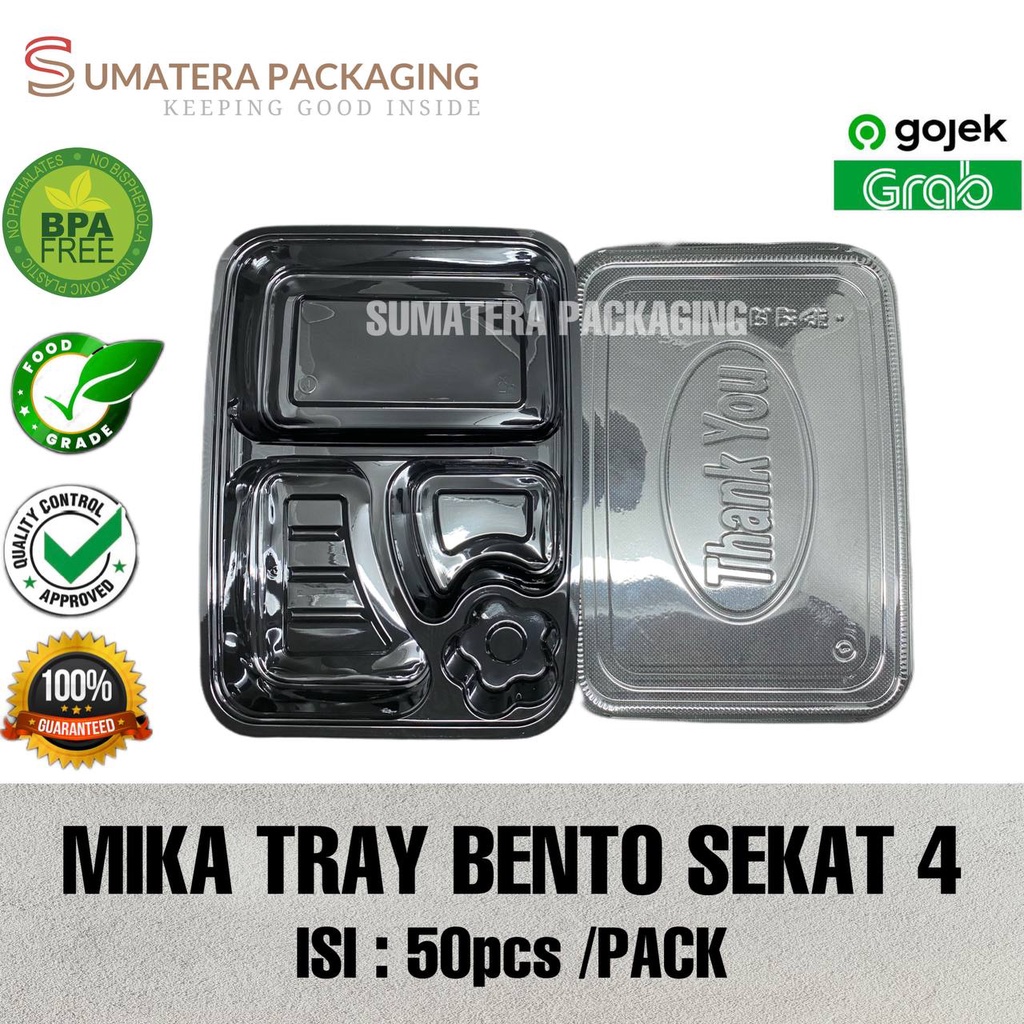 Jual Mika Bento PET 4 Sekat Mandala 50pcs Bento Bintang Kotak Makan ...