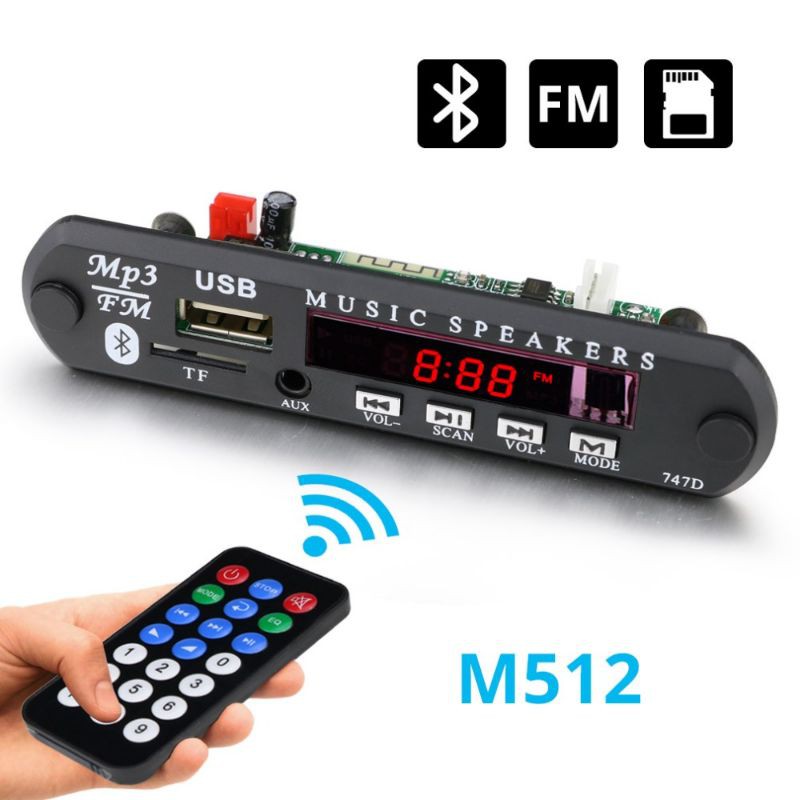 Jual Module Mp3 Player Bluetooth Stereo Kit Dengan Remote 5V 12V ...