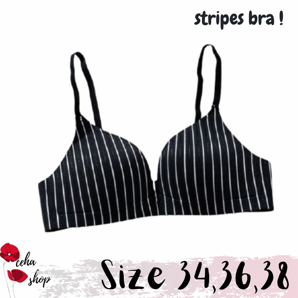 Jual Seamless Bra Tanpa Kawat BH Fashionable motif Garis busa | Shopee ...
