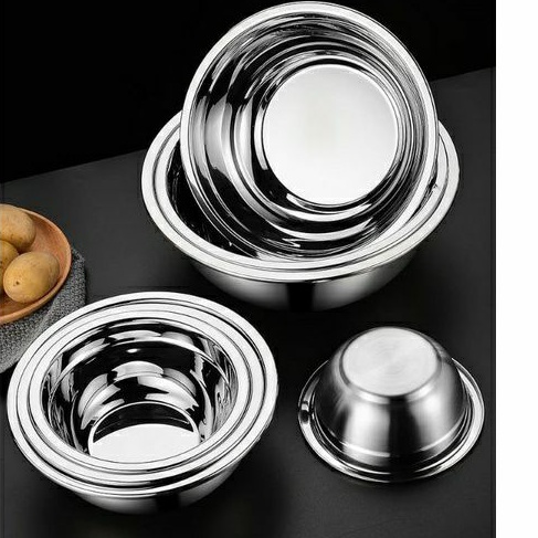 Jual Baskom/Wadah/Mangkok Stainless Korea Tebal High Quality UK 16-26 cm | Shopee Indonesia