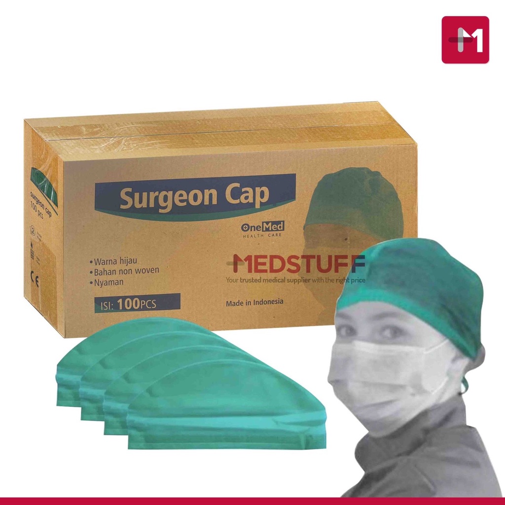 Jual Surgeon Cap isi 100s Onemed Topi Penutup Kepala Dokter Perawat ...