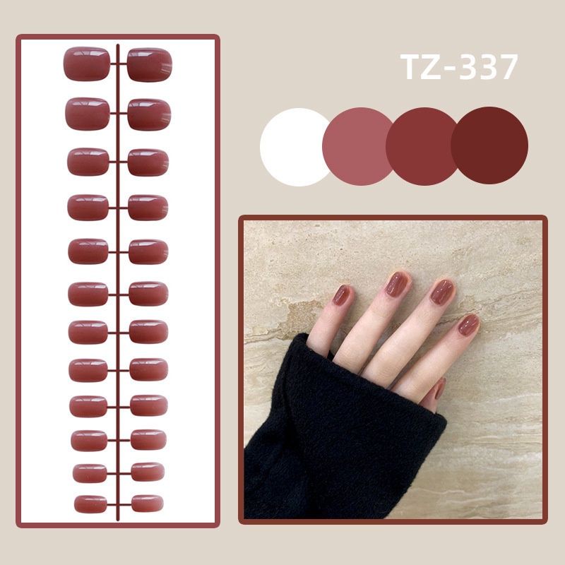 Jual 24Pcs Fake Nail Art Polos Kuku Palsu Jari Tangan Kuku Pendek ...