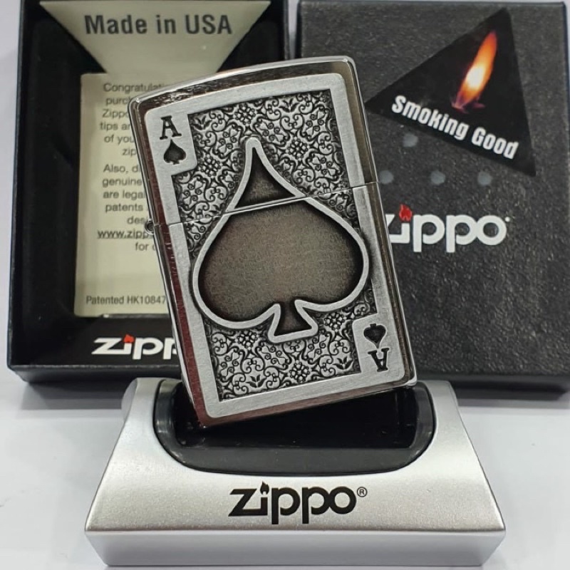 Jual Original Zippo 49637 Ace of Spaces emblem | Shopee Indonesia