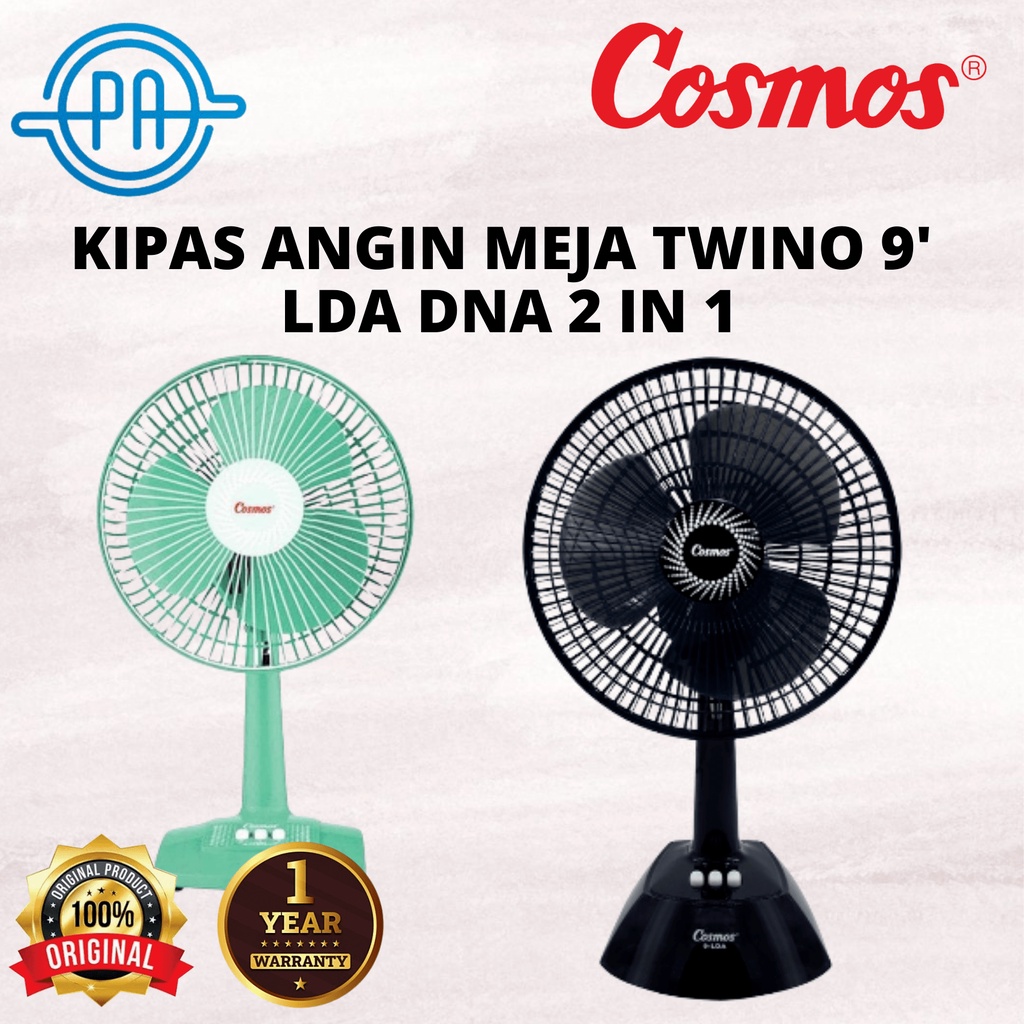 Jual KIPAS ANGIN MEJA COSMOS TWINO 9' LDA DNA 2 IN 1 DESK AND WALL FAN SUPER SPREAD PIANO MODEL ...