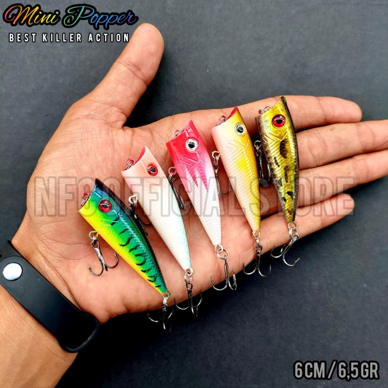 Jual Mini Popper 6 cm 6,5 gram LONG CAST Best Killer Action for ...
