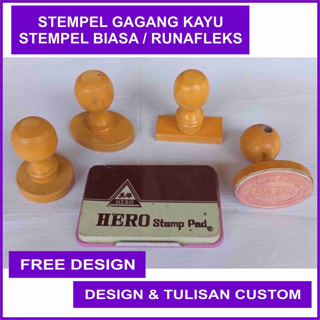 Jual Stempel Biasa Stempel Runaflek Stempel Gagang Kayu | Shopee Indonesia