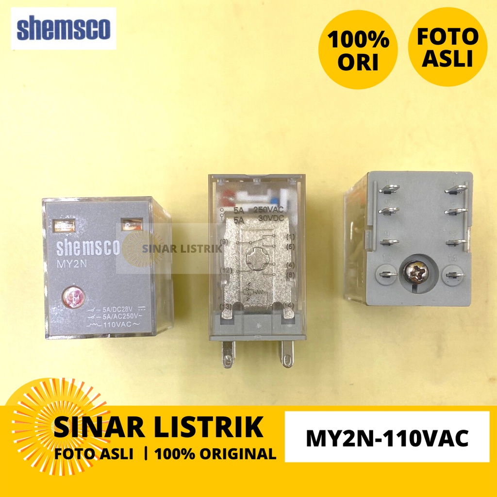 Jual Shemsco Relay MY2N-110VAC sama MY2N 110VAC Omron MY2N-GS-110 ...