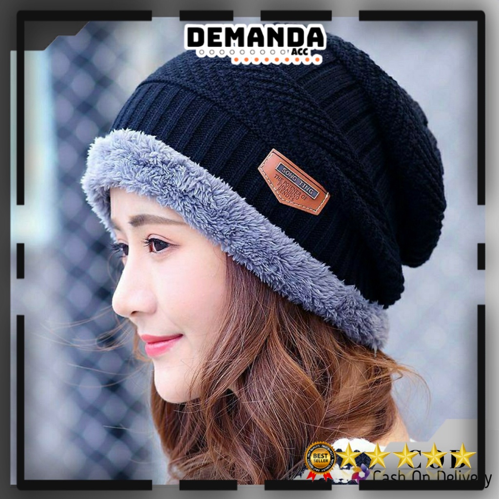 Jual Topi Kupluk Dewasa Pria Wanita Rajut Bulu Wol Hangat Tebal Gunung ...