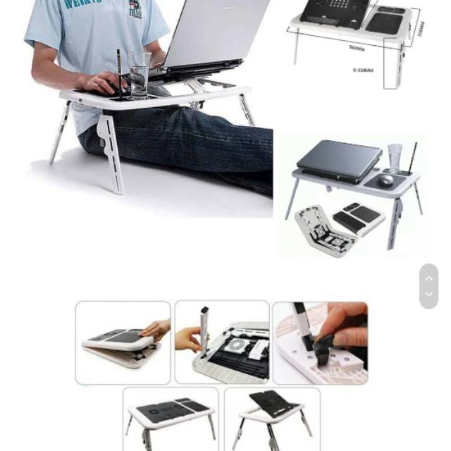Jual Meja Lipat Laptop Portable Dengan Kipas Cooler Besar | Shopee ...