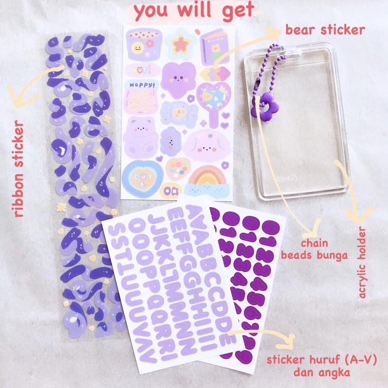 Jual DIY Sticker Deco Set / Acrylic Deco (Acrylic Card Holder + Sticker ...